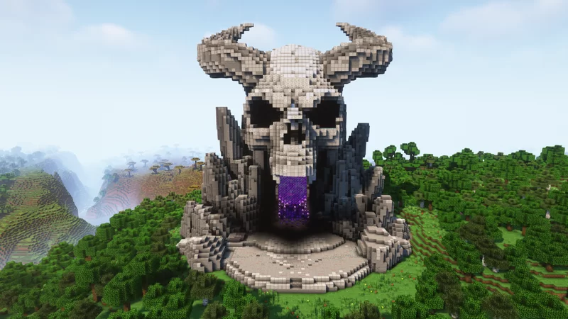 Minecraft Skull Nether Portal V01 Statue Minecraft Map