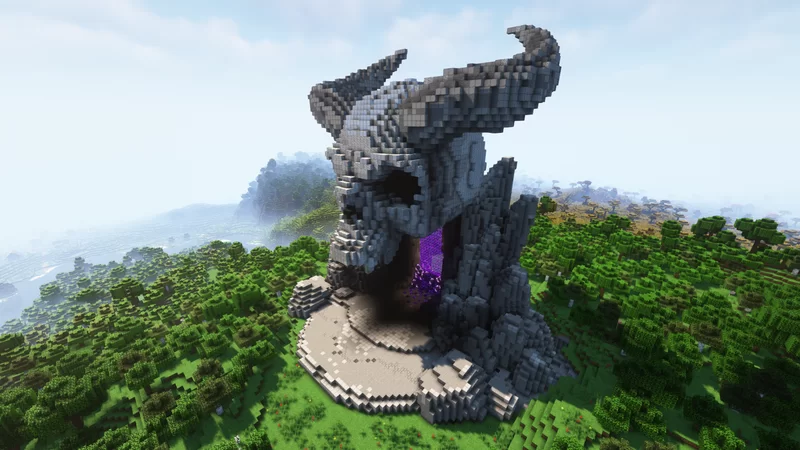 Minecraft Skull Nether Portal V01 Statue Minecraft Map