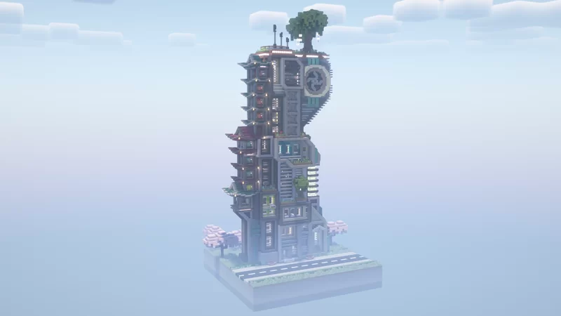 Cyberpunk Mega Tower Minecraft Map
