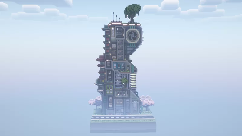 Cyberpunk Mega Tower Minecraft Map