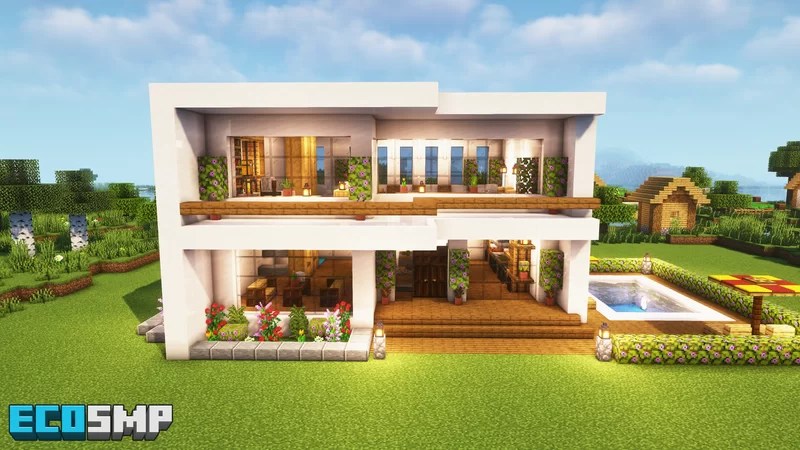 🏠 Lunaris Residence (Modern House) | Free Download & Tutorial Minecraft Map