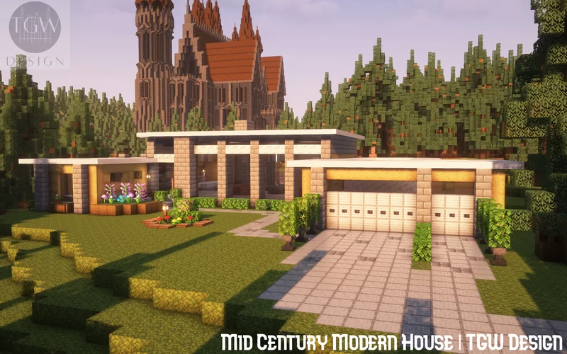 Mid Century Modern House Minecraft Map