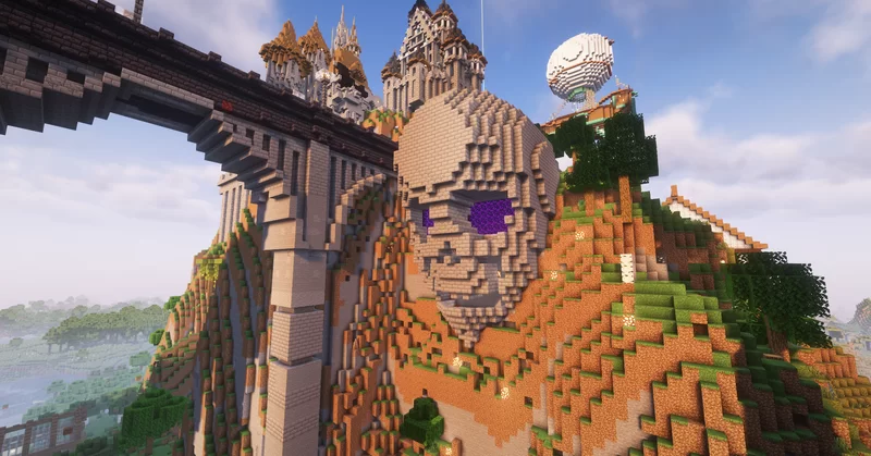 a portal to Hell in the form of a skull Minecraft Map