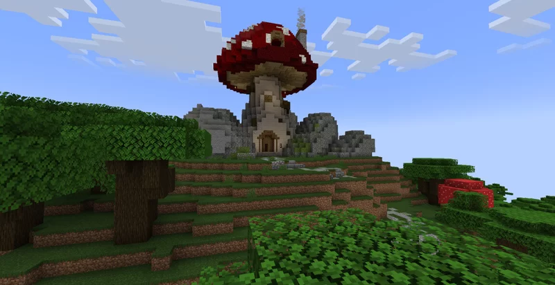 Mushroom House on some boulders Minecraft Map
