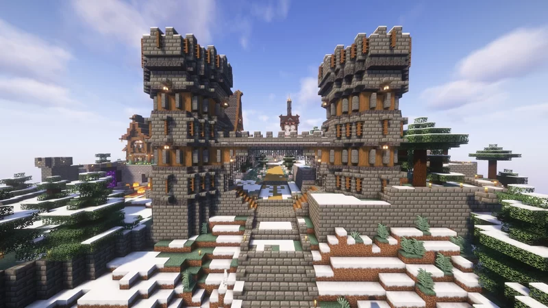Snow Mountain South Gate Towers Minecraft Map