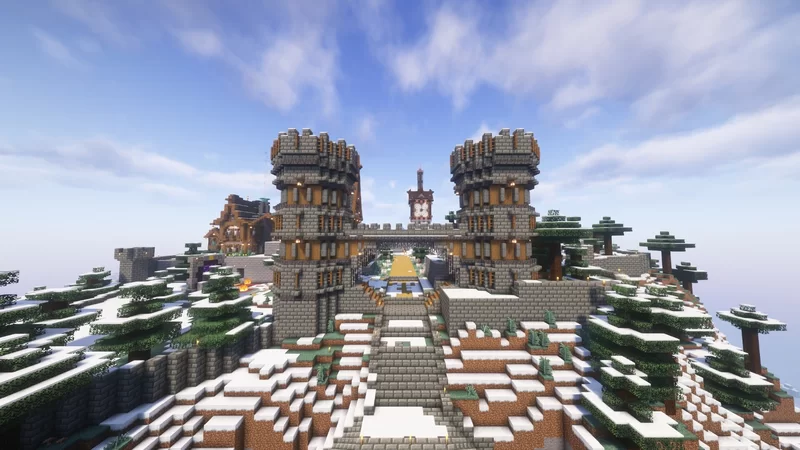 Snow Mountain South Gate Towers Minecraft Map