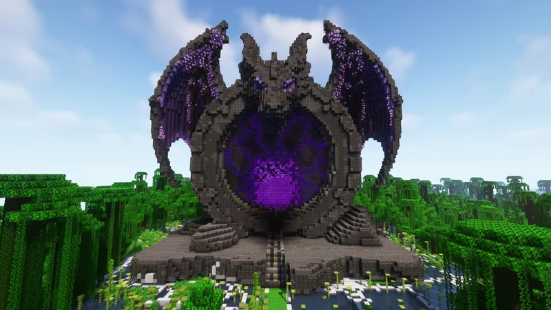 Minecraft Ender Dragon Nether Portal Statue Minecraft Map