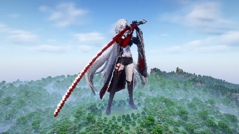 Minecraft Acheron HSR Red Statue Minecraft Map