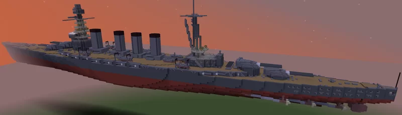 1:1 scale 1916 35 Knot Battlecruiser Design Study Variant 1 Minecraft Map