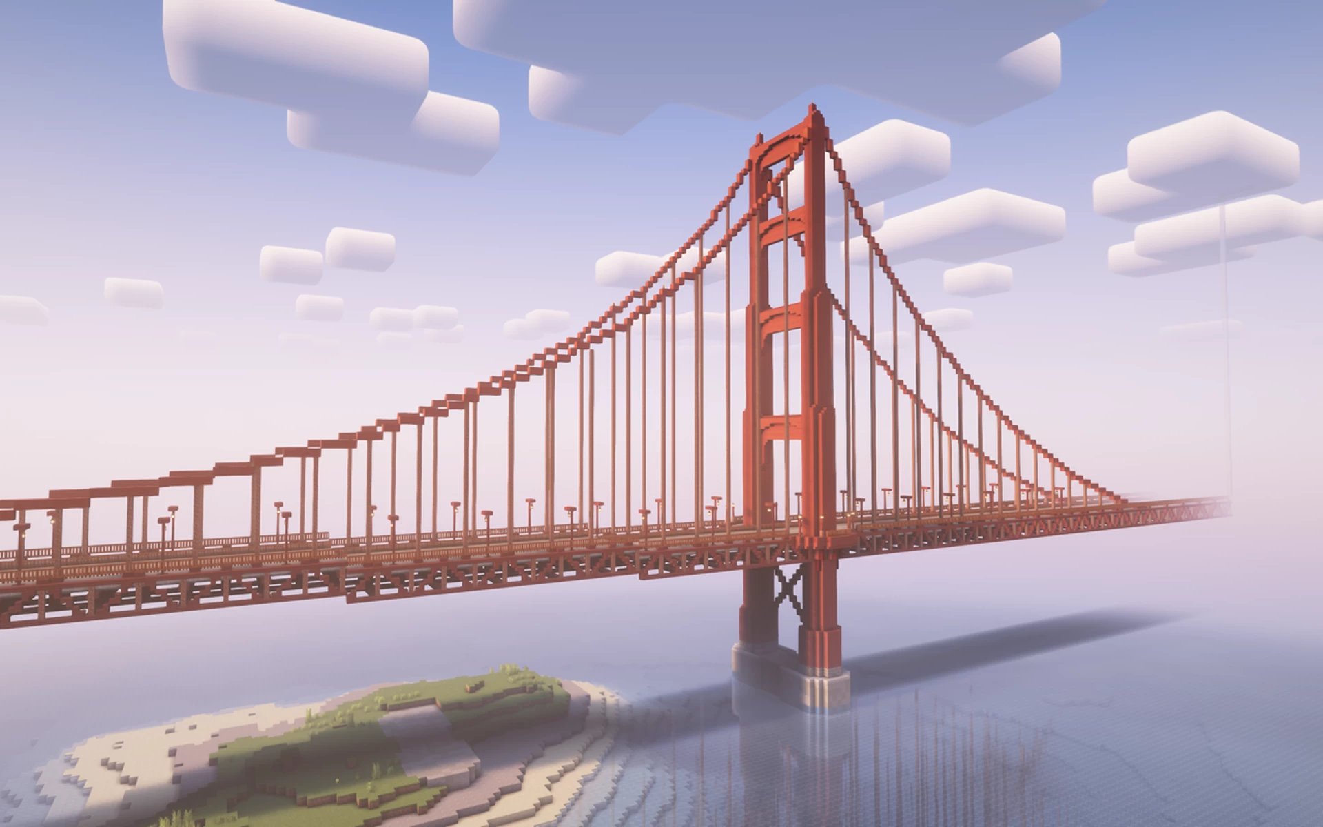 Minecraft Golden Gate Bridge