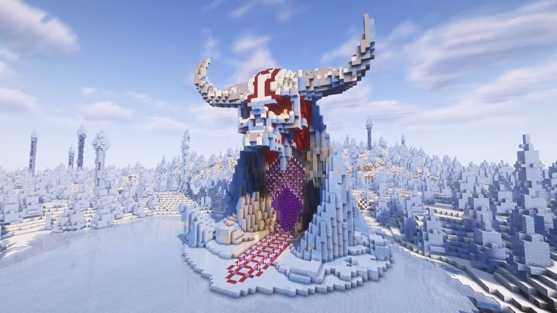 Minecraft Skull |Icy| Nether Portal V05 Statue Minecraft Map