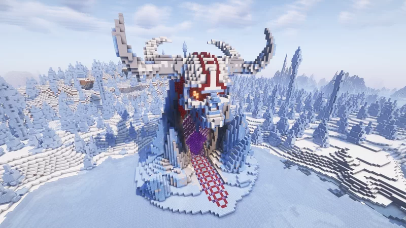 Minecraft Skull |Icy| Nether Portal V05 Statue Minecraft Map