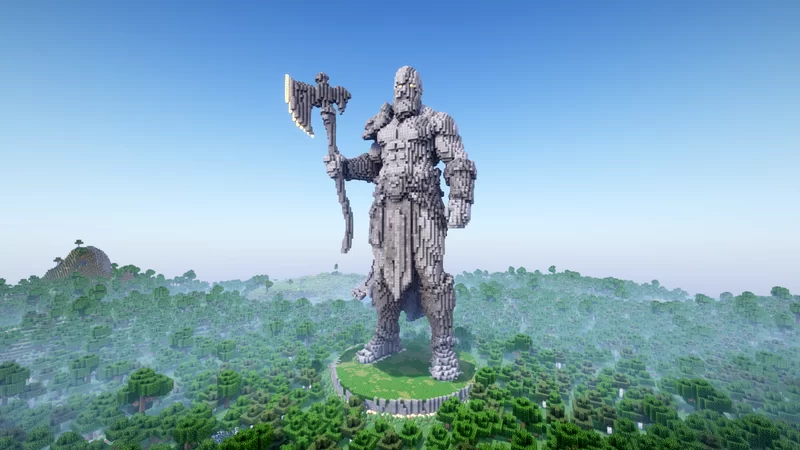 Minecraft Kratos |God of War| Statue Free Schematic Minecraft Map