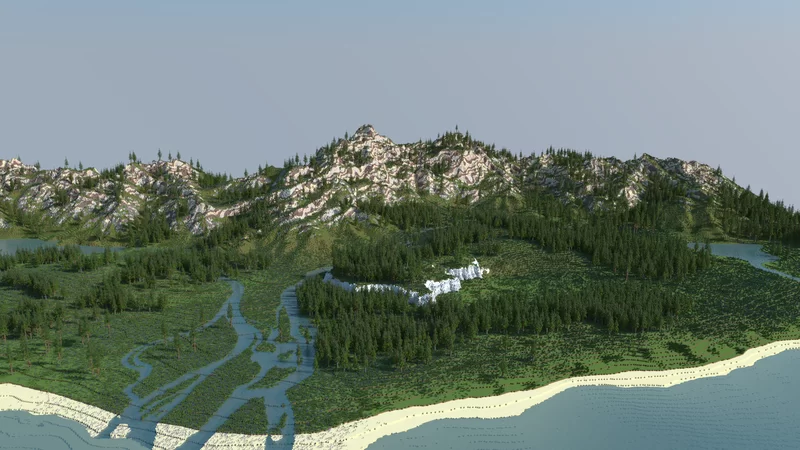 Folded Strata-Mountains 1.2k x 1.2k | A Custom World Painter Map | 1.20+ Minecraft Map