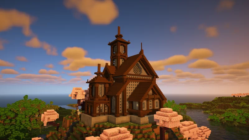 Villager Sanctum | Dark Oak & Stone Build Minecraft Map