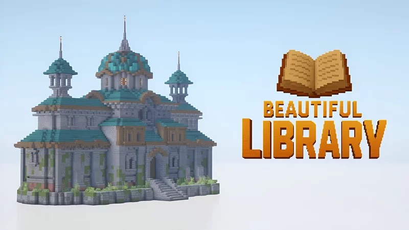 A beautiful Library for your enchantment books Minecraft Map