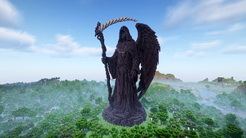 Minecraft Grim Reaper |Single Wing| Statue V03 Free Schematic Minecraft Map