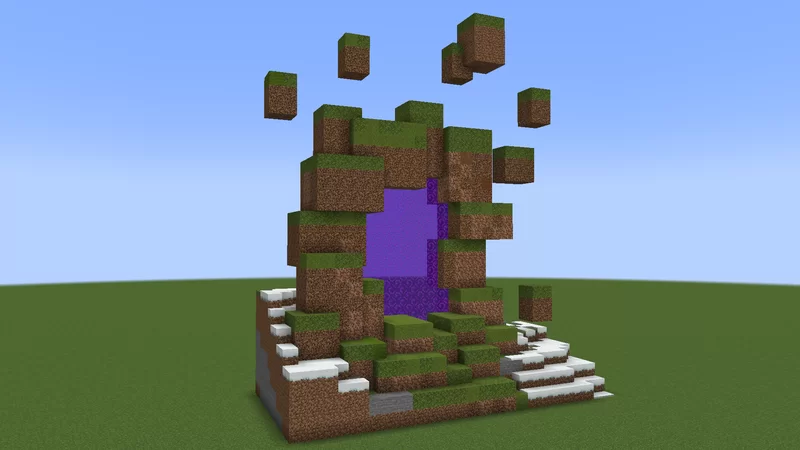 Nether Portal Grass Block Build Minecraft Map