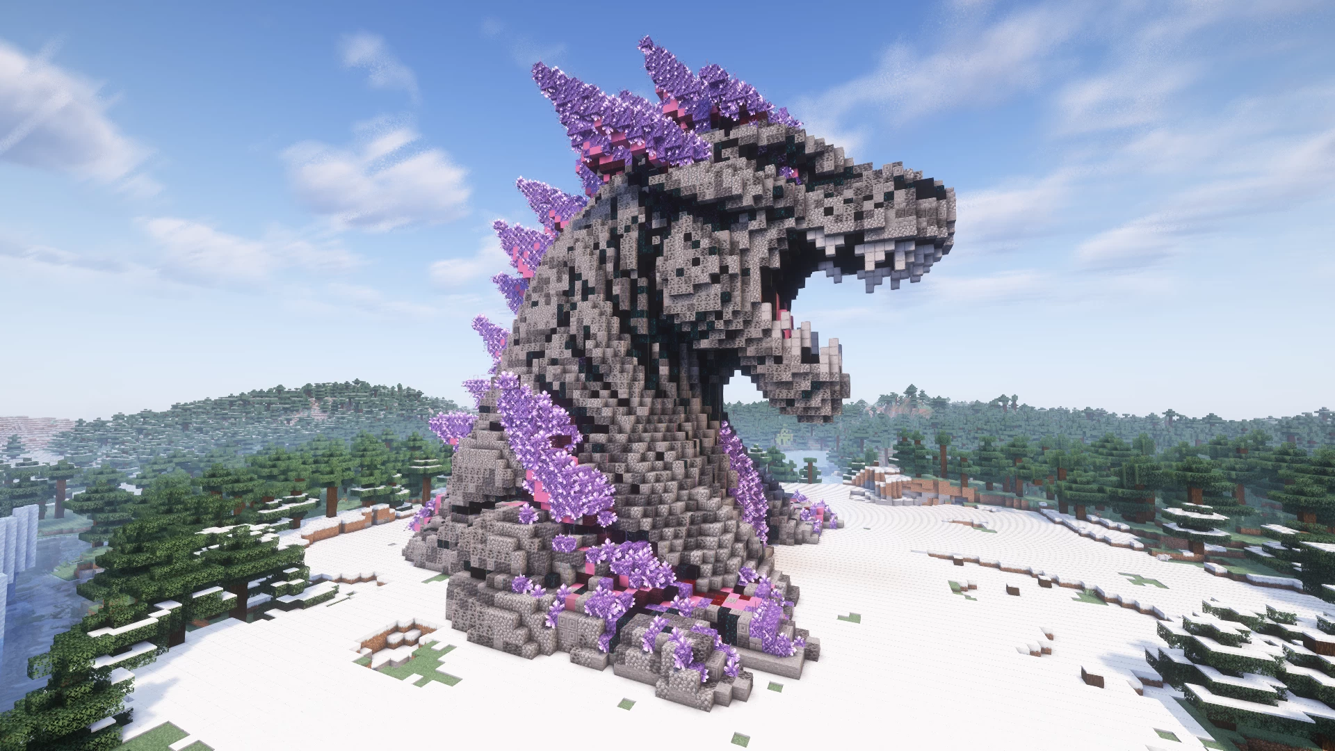 Godzilla Minecraft Statue Godzilla To Unleash Total Destruction In New