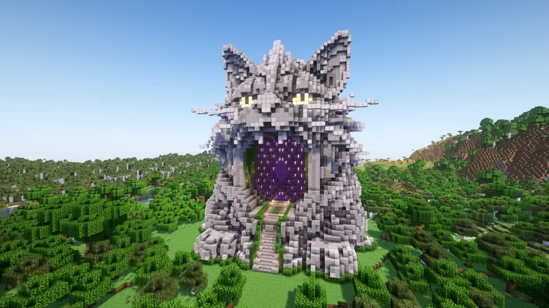 Minecraft Cat Nether Portal Statue V02 Free Minecraft Map