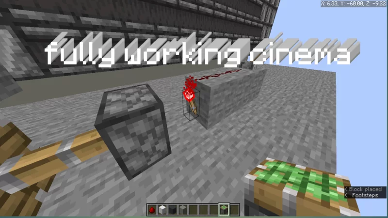 Fully working cinema Minecraft Map