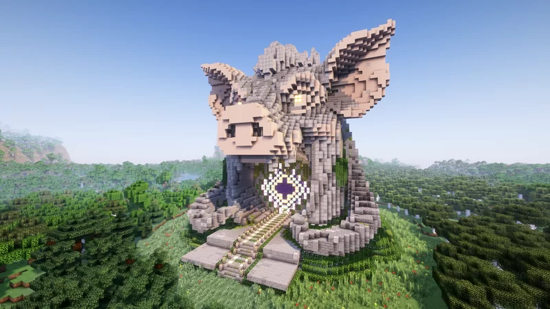 Minecraft Pig |Piglin| Nether Portal Statue Free Minecraft Map