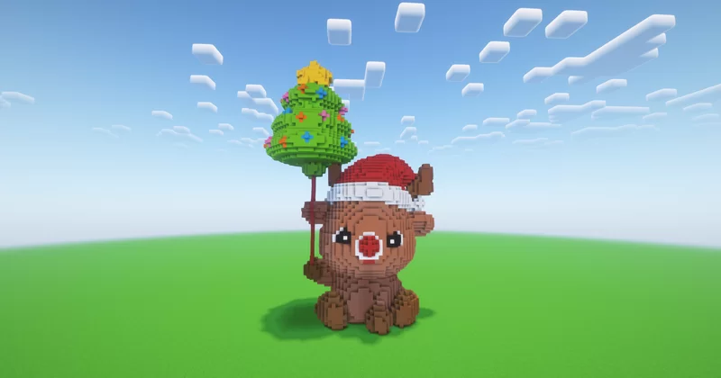 Minecraft Christmas Reindeer 2 Statue Minecraft Map