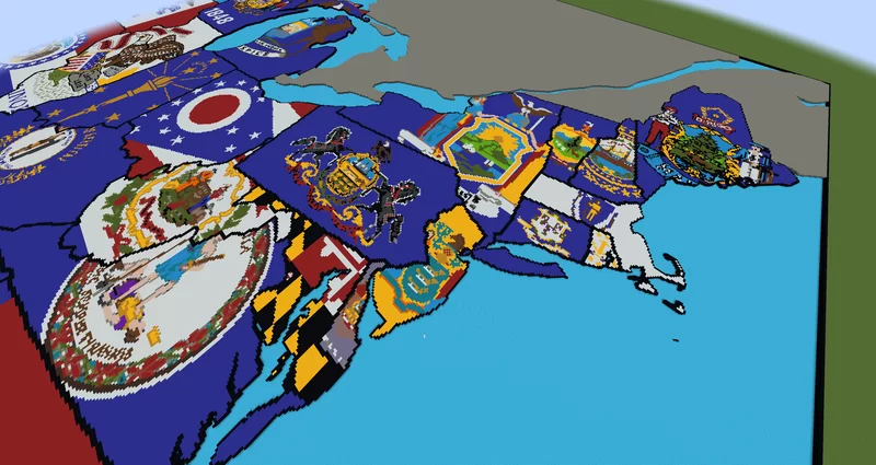 US States Flag Map [BEDROCK] Minecraft Map
