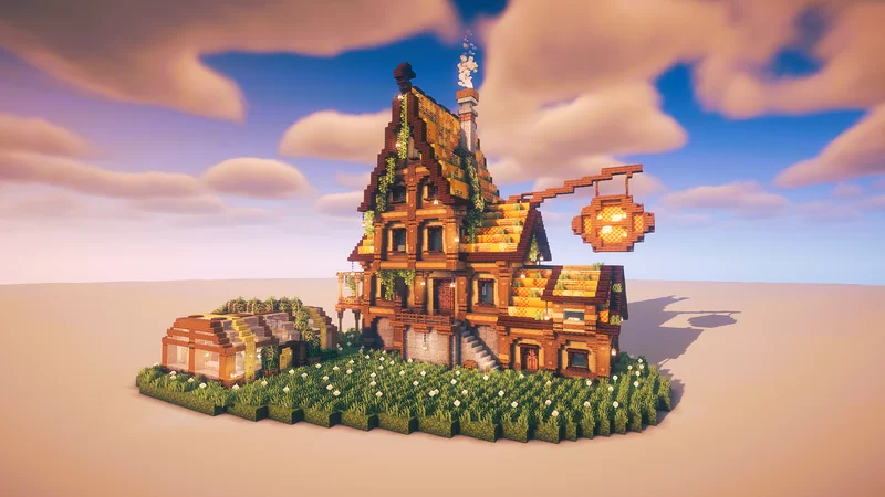🏰 Large Medieval House with Bee Farm – Download! Minecraft Map