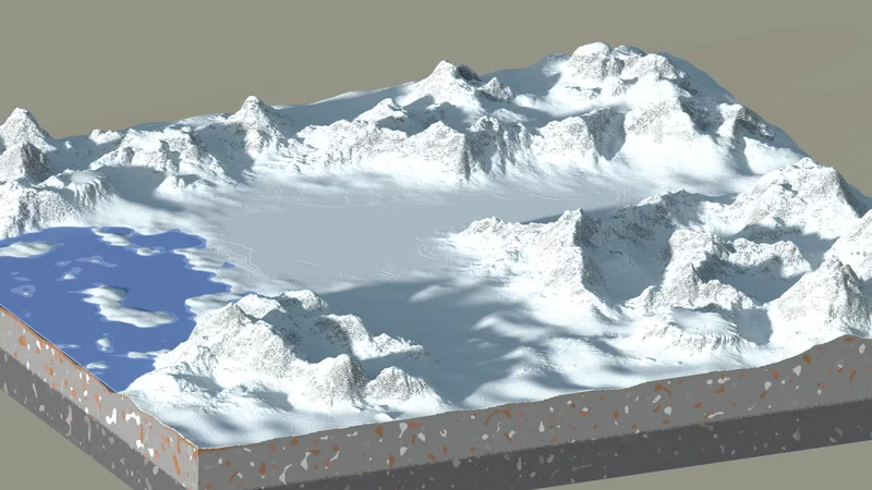 Antarctic Mountain Valley [Realistic Terrain] Minecraft Map