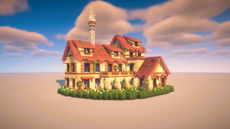 🏡🌿 Medieval Manor House – Download! Minecraft Map