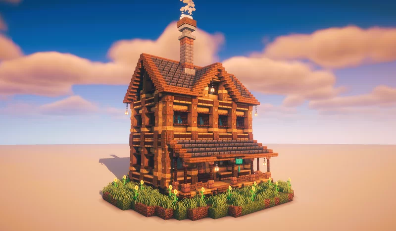 🏰 Detailed Medieval Wooden House - Download! Minecraft Map