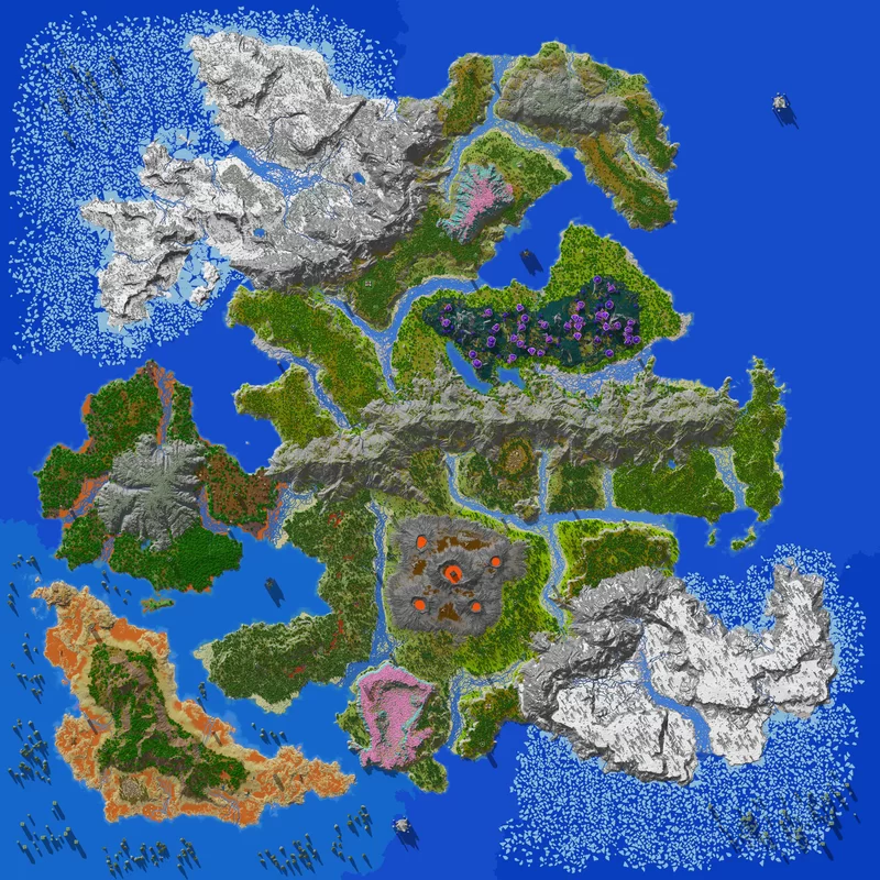 Apan - 8k x 8k - 1.21.5+ - RPG - Multibiome - Custom Mobs - Custom Dungeons - Survival Minecraft Map