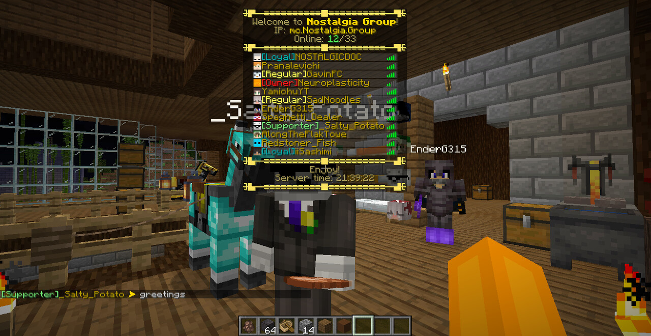 Nostalgia Group SMP [Grief Prevention, Friendly Community, McMMO, etc.] Minecraft Server