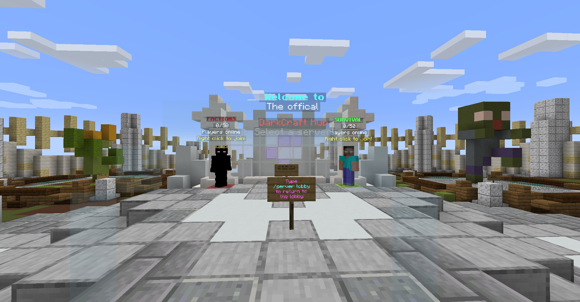 {CROSSPLAY} DarkCraft Hub (Multi-Server) [FactionsPVP, Safe Survival, Vanilla Survival ...
