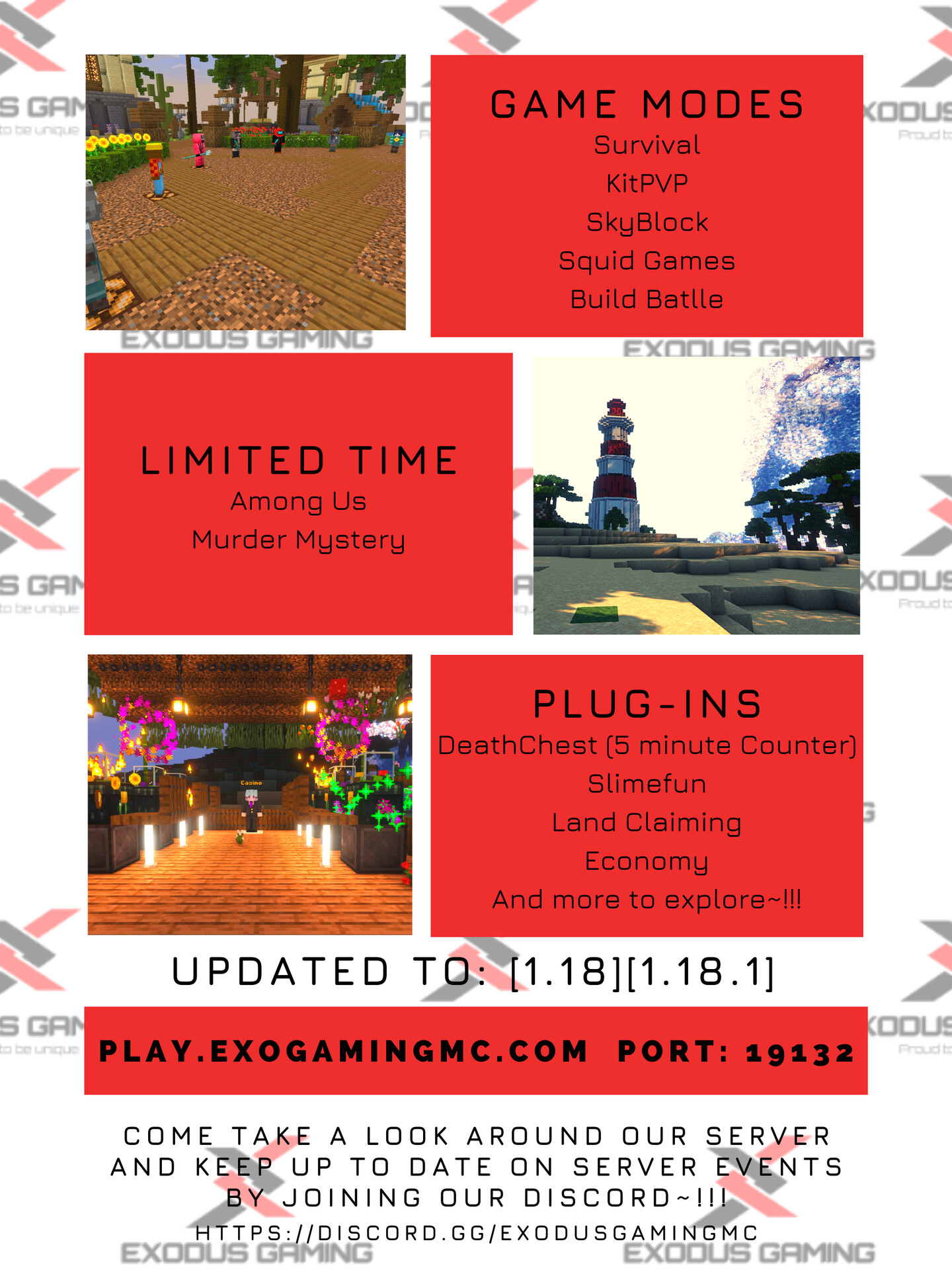 Exodus Gaming MC Minecraft Server