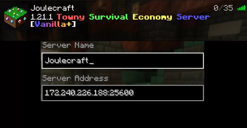 Welcome to Joulecraft! A Towny Economy Survival Vanilla+ Server ...