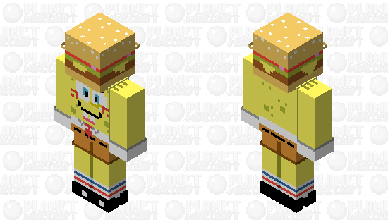 SpongeBob (Holding Krabby Patty) Minecraft Skin