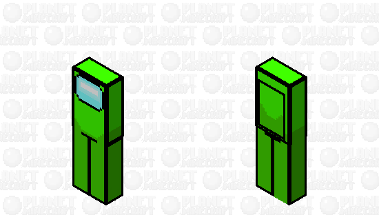 Lime green crewmate Minecraft Skin