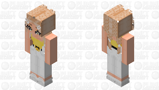 Long Blonde French Braids & Slimming White Jeans Minecraft Skin