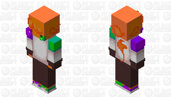 Green and Purple Alien Minecraft Skin