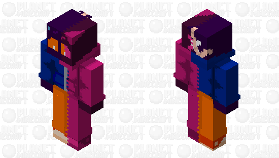 Half corrupted whitty Minecraft Skin