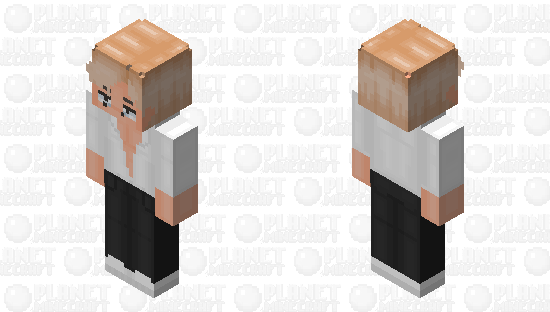 Unbuttoned White Shirt & Black Jeans Jock Minecraft Skin