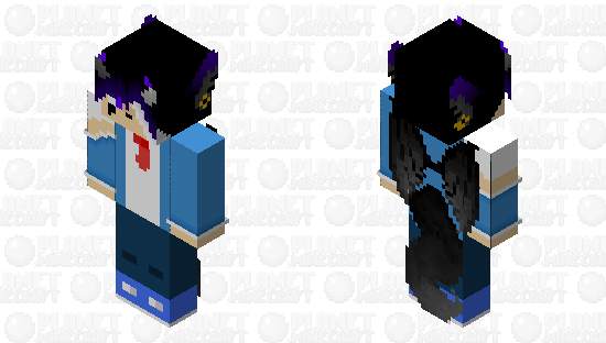 Cool fox demon in school uniform -Haku- Minecraft Skin