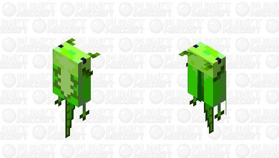 Floating Green Axolotl (remastered) Minecraft Skin