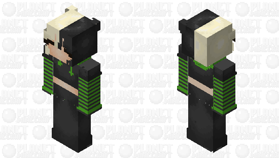 Hiiii!!! :)) half black half white hair!! Minecraft Skin