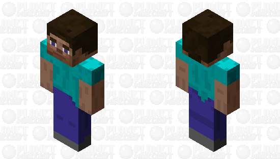Steve improved face Minecraft Skin