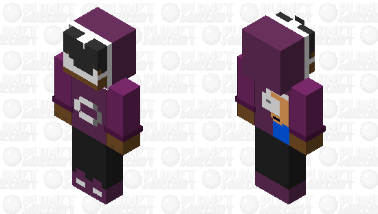 purple hoodie with vr headset Minecraft Skin