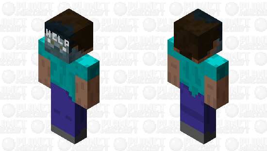 HELP meme Steve Minecraft Skin