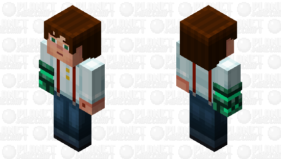 Male Jesse With prismarine gauntlet (Story Mode Minecraft Skin